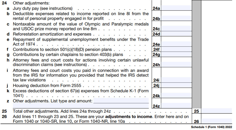 Schedule 1, Line 24, “Other Adjustments” Tutorial | Sophia Learning