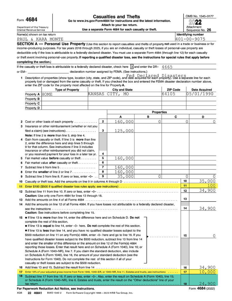 Form 4684, Casualties and Thefts Tutorial | Sophia Learning
