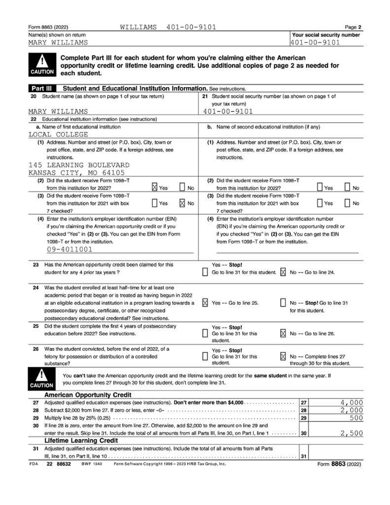 AOTC Example and Summary Tutorial | Sophia Learning